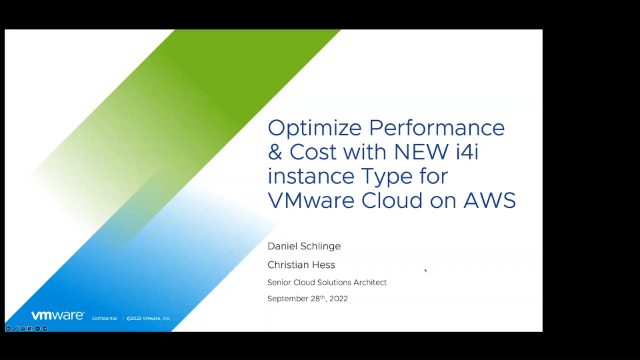 Introducing a New i4i Instance Type for VMware Cloud on AWS (Deutsch)