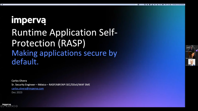 Imperva webinar: RASP – Runtime Application Self Protection (Español)