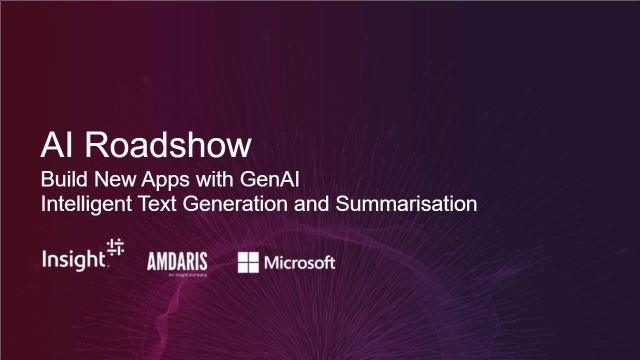 Build New Apps with GenAI - Intelligent Text Generation / Summarisation