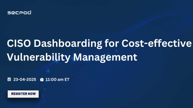 CISO Dashboarding for Cost-effective Vulnerability Management