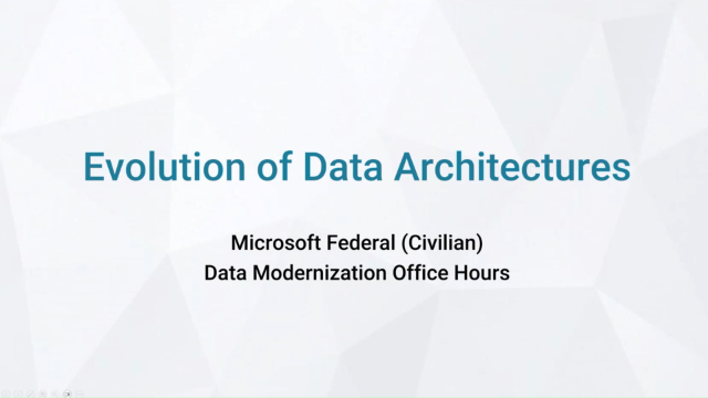 Evolution of Data Architectures - March Office Hours