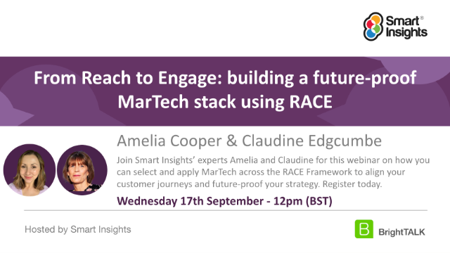 From Reach to Engage: building a future-proof MarTech stack using RACE