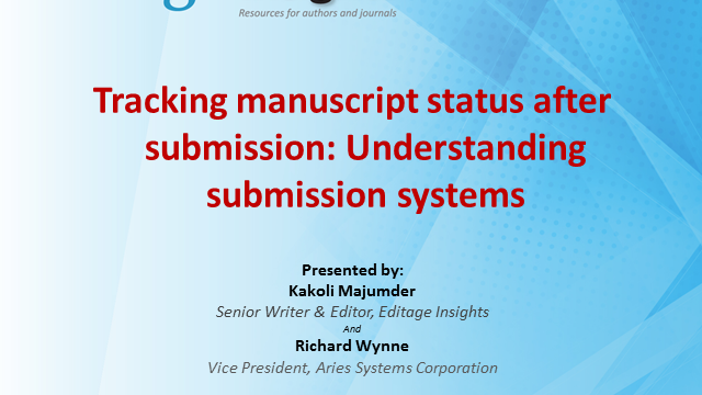 Tracking manuscript status after submission: Understanding submission ...
