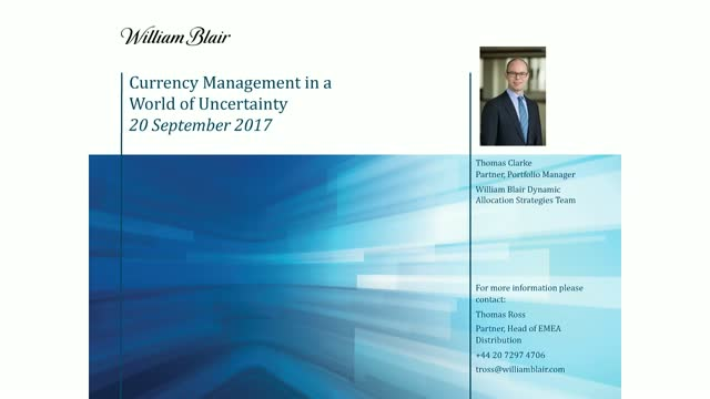 Currency Management in a World of Uncertainty