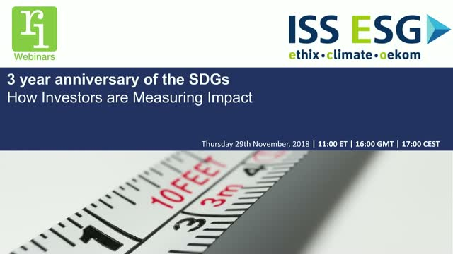 3 Year Anniversary of the SDGs: How Investors Are Measuring Impact