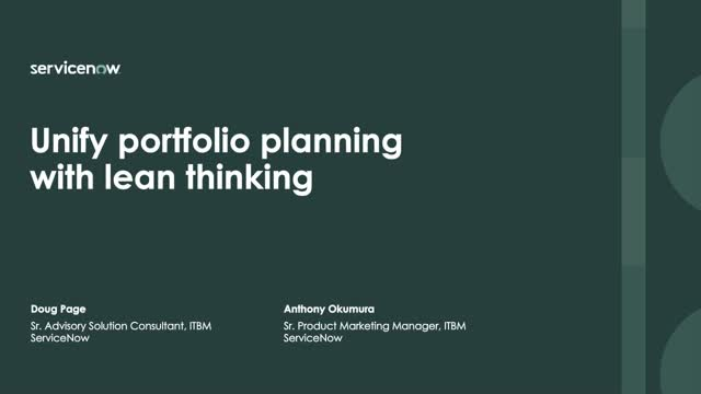 Unify Portfolio Planning with Lean Thinking