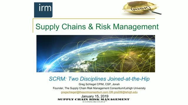 Supply Chain And Risk Management Scrm Disciplines Joined At The Hip