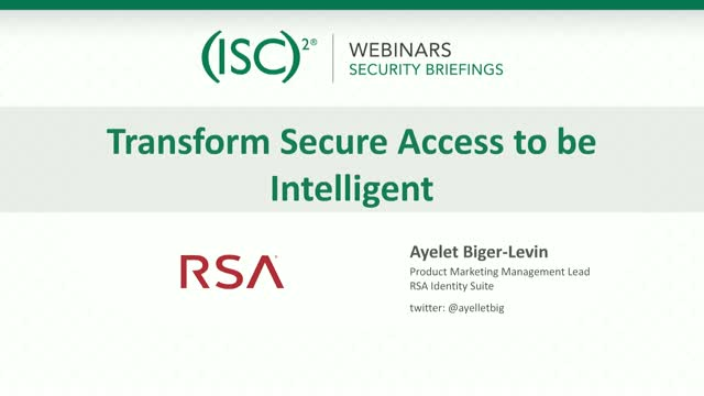 RSA #3 - Transforming Secure Access to be Intelligent