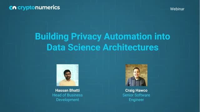 Building Privacy Automation into Data Science Architectures
