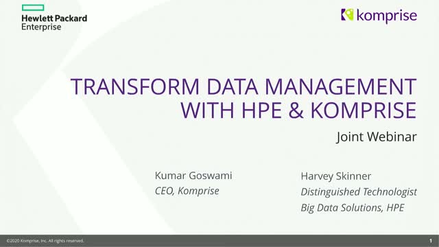 How HPE and Komprise help customers manage unstructured data and enable AI