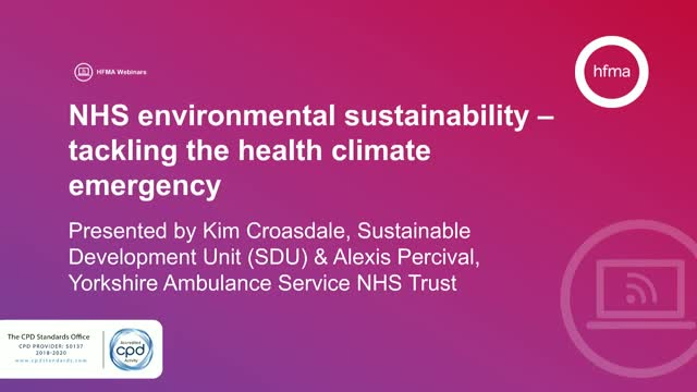 NHS environmental sustainability – tackling the health climate emergency
