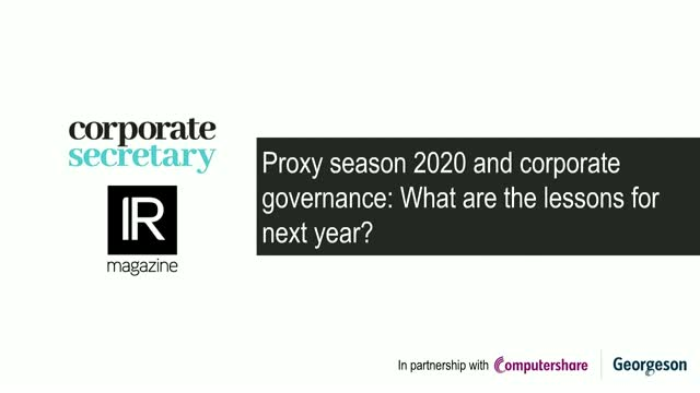 Webinar – Proxy season 2020 and corporate governance