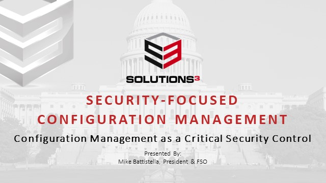 Security-Focused Configuration Management