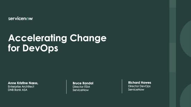Accelerating change for DevOps