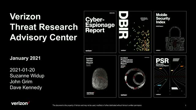 Verizon Threat Research Advisory Center MIB: Using VERIS
