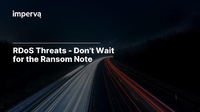 RDoS Threats - Don't Wait for the Ransom Note