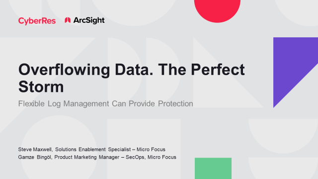 Overflowing Data. A Perfect Storm. Flexible Log Management Provides ...