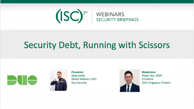Security Debt, Running with Scissors